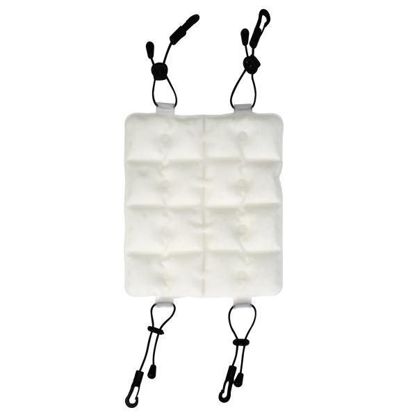 【商品名どこでもクーラーシート【材質】素材：外側：TPU（熱可塑性ポリウレタン）、中材：PCM（オクタデカン）、フック：PVC、紐：ポリエステル・シリコン【商品サイズ】シート：約W２１．５cm×D１．５cm×H２４．５cm【梱包サイズ】袋　...