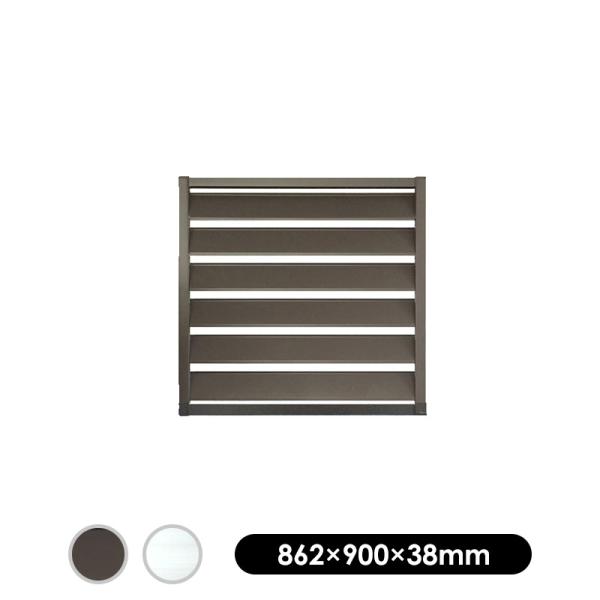 ■タイプ風通しタイプ※ルーバーとルーバーの隙間サイズ 約：28mm■サイズ 約：862×900×38mm/縦型ルーバー1枚あたりサイズ 約：105.9mm■ルーバー枚数6枚■重量約：4.5kg/1枚■カラーブラウン/シルバー■セット内容アル...