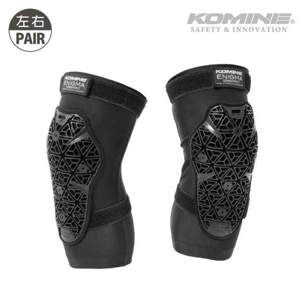 通気性とフィット感に優れたENIGMA G2を使用したサポータータイプの膝プロテクター■カラー：ブラック■サイズ：M/L