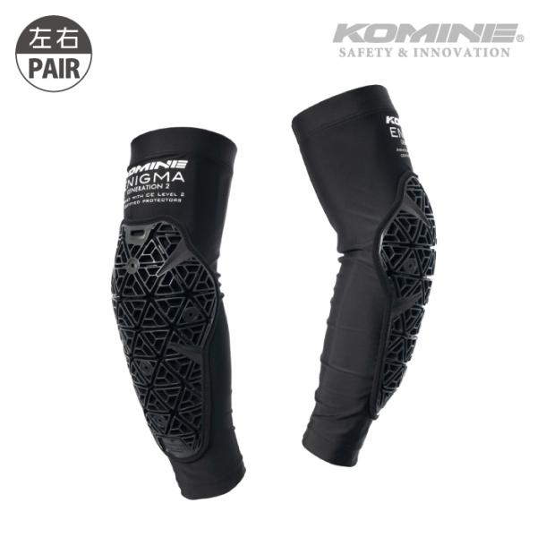 通気性とフィット感に優れたENIGMA G2を使用したサポータータイプの肘プロテクター■カラー：ブラック■サイズ：M/L