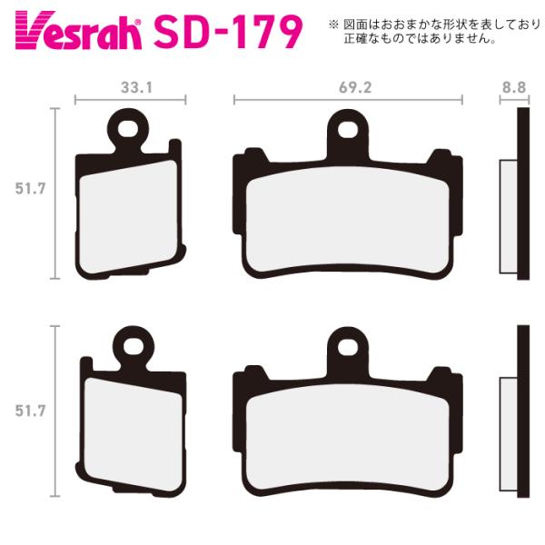 ■ 適合車種※ 車種/排気量/年式/F・R（フロント・リア）・HONDAVFR1200F/1200cc/10-20/FVFR1200FD/1200cc/10-20/F※こちらの商品は1キャリパー分のパッケージ商品です。