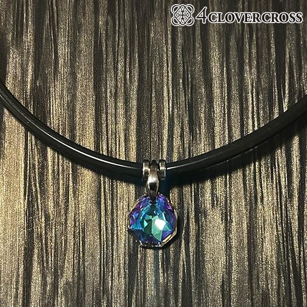 4クローバークロス ネックレス Tears ヴィトラルライトモデル スポーツネックレス 4clovercross 天然ミネラル鉱石 自然療法 軽量 ペンダント ゴルフ 25ET上品な小さめサイズクリスタルトップのサイズ（縦約16mm×横約1...