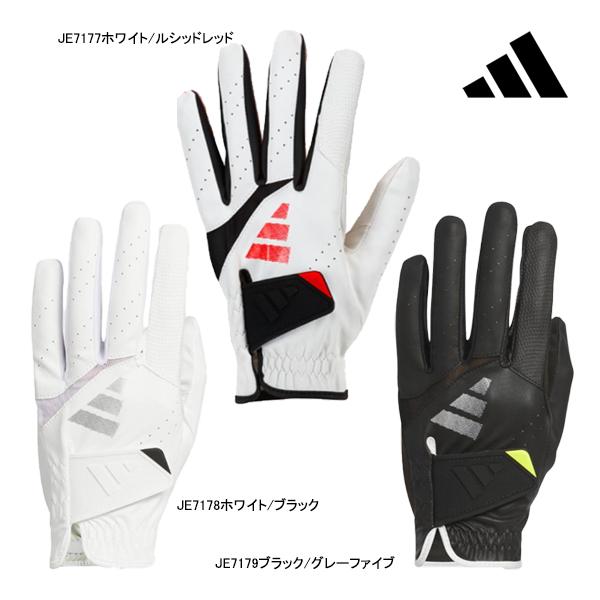 【発売日：2025年01月23日】アディダス ゴルフ メンズ グローブ KVH42 アディゼロ adidas GOLF GLOVE ホワイト ブラック 片手 左手 右利き 21 22 23 24 25 26 cm【素材】甲部・平部:合成皮革...