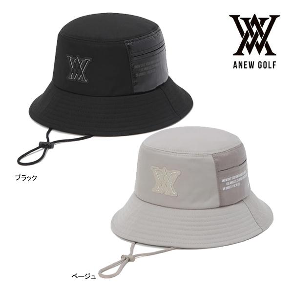 アニュー ゴルフ バケットハット AGFFUCP06 ユニセックス レタリング ANEW GOLF ラウンド 普段使い 冬 防寒 ハット 軽量 快適 シンプル ミニマル ポケット 韓国 UNISEX LETTERING BUCKET HAT...