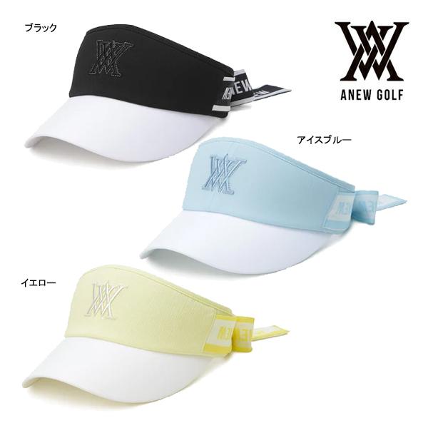 アニュー ゴルフ レディース クラウン バイザー AGGUWCP23 ANEW GOLF ラウンド アウトドア 帽子 夏 暑さ フェミニン スカーフ リボン アレンジ サイズ調整 韓国 レディース ウィメンズ 女性用 Lady's Ladi...