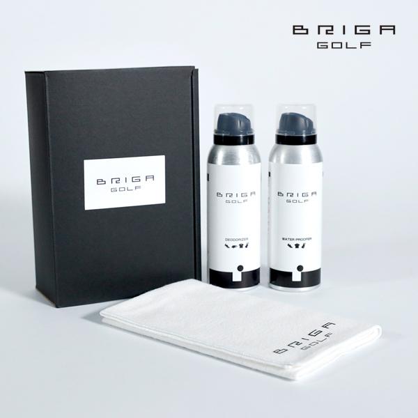 ブリガゴルフ デオ＆ガードセット DEO &amp; GUARD SET BRIGA GOLFプレー後のゴルフシューズ・ウェア・キャップ・バッグ等に使いたい除菌・消臭スプレーと、プレー中の突然の雨・泥汚れ・紫外線からシューズやウェアを守る防...