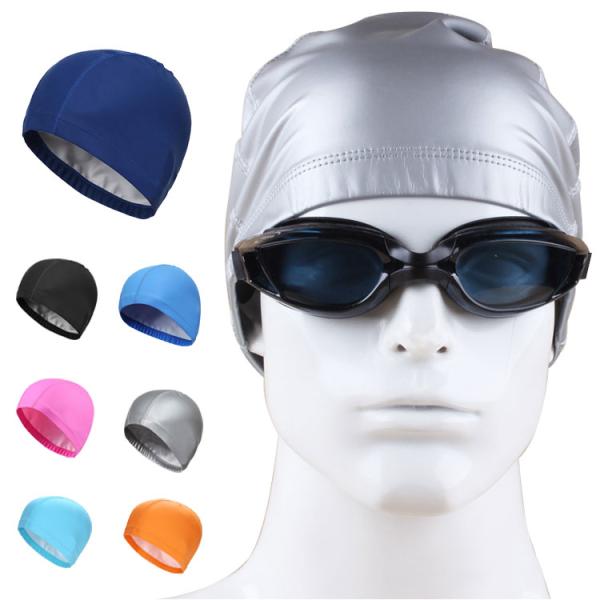 PUコーティング 水泳帽 水泳キャップ スイムキャップ レディース メンズ スイミングキャップ 水泳帽子 水泳用 競泳用 ウォータースポーツ 防水素材：ナイロン ポリウレタンサイズ：幅約25-32cm  高さ約20cmウォータースポーツのお...