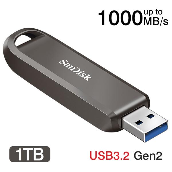 *製品名：サンディスク エクストリーム プロ フラッシュドライブ*容 量：1TB*シーケンシャル読み出しパフォーマンス：1000MB/秒*シーケンシャル書き込みパフォーマンス：900MB/秒*コネクタ：USB-A*インターフェース：USB ...