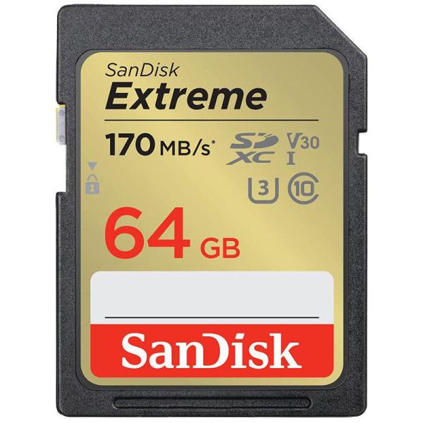 *Sandisk サンディスク超高速 R:170MB/s W:80MB/s SDXC UHS-I カード*容　量： 64GB*スピードクラス：UHSスピードクラス3、SDスピードクラス CLASS 10 、Video Speed Class...