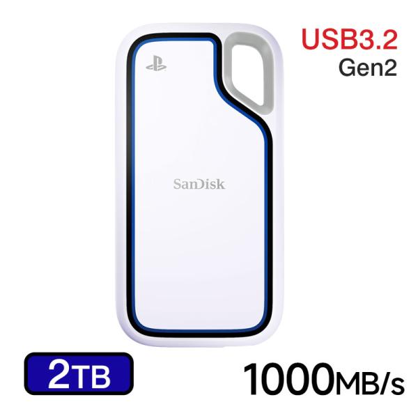 *PlayStation 5コンソールおよびPC用のサンディスク エクストリーム ポータブルSSD*容量:2TB*インターフェース: USB 3.2 Gen 2*シーケンシャル読み出しパフォーマンス:1000MB/s*サイズ（LxWxH）:...
