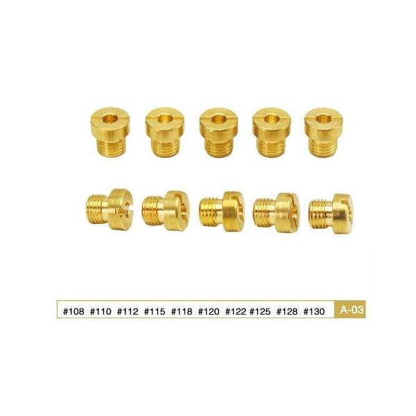 Dellorto デロルト PHBN PHBL PHBH メインジェットmain je tM6 108 110 112 115 118 120 122 125 128 130 10個セットになります。社外品