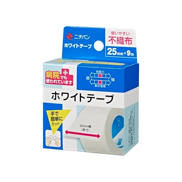 ホワイト/25mm幅/W259・Size:25mm幅Color:ホワイト・パッケージ個数:1・【ガーゼや包帯、チューブなどの固定に】汎用性が高い不織布のテープですので、様々な用途にご使用いただけます。・【ムレにくい】透湿性が高く、ムレにくい...