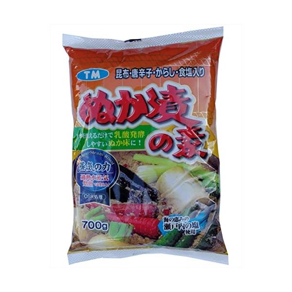 パッケージ個数:10・内容量:700g×10袋・原材料:米ぬか、食塩、砂糖、昆布、唐辛子、からし・商品サイズ(高さ×奥行×幅):225mm×300mm×245mm