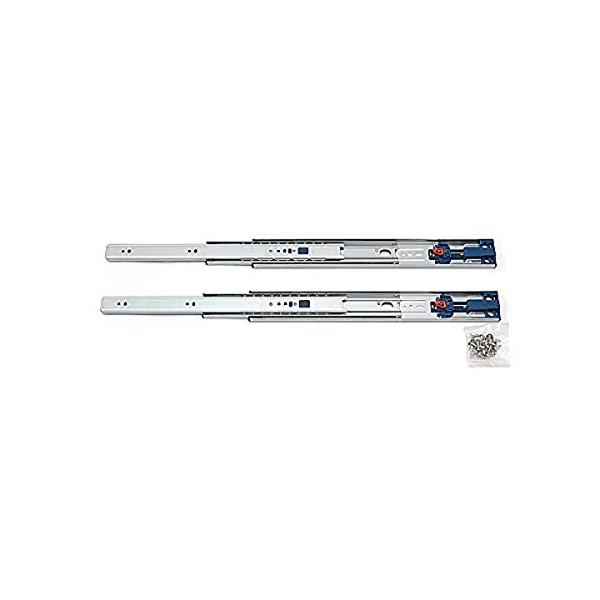 シルバー/350mm/21267・Size:350mm・パッケージ個数:1・レール長:350mm、移動距離:353mm・耐荷重(N/ペア):250N、耐荷重(kgf/ペア):25kgf・入数:1セット(2本)・材質:鋼・付属品:十字穴付トラ...