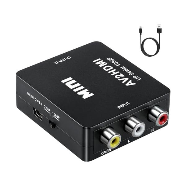 ブラック/Medium/av to hdmi converter・パッケージ個数:1・RCA to HDMI変換器：AV/RCA to HDMI変換器がスマートボックスの出力のAVをHDMI信号に変換してテレビに伝送することにより、HDMI...
