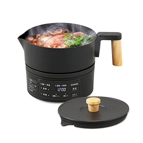単品ブラック(お調理ケトル)/1 L/ICK-M1200-B・Style:単品・パッケージ個数:1・商品サイズ（cm）：幅約28×奥行約20×高さ約18.7・質量：約1.8kg●電源：AC100V、50／60Hz・定格消費電力：1200W●...