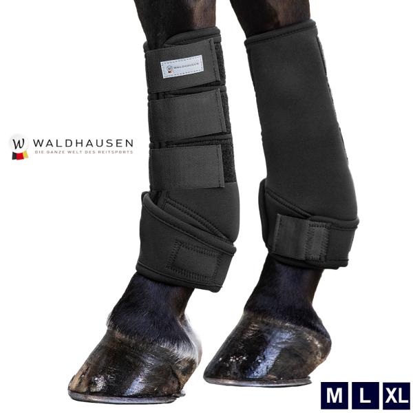 Waldhausenのネオプレーン製のソフトプロテクターです（左右セット）。マジックテープ式で馬の肢に柔軟にフィットします。・サイズ：M、L、XL・カラー：ブラック（黒）※MがCOB相当、LがFULL相当、XLがXfull相当となっています...