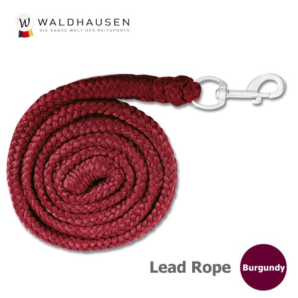 ソフトな素材感のWaldhausenのリードロープ（曳き手）です。長さは約2メートル、ロープ直径は約2センチ。カラー：バーガンディ（赤茶色）重さ：300グラム程度