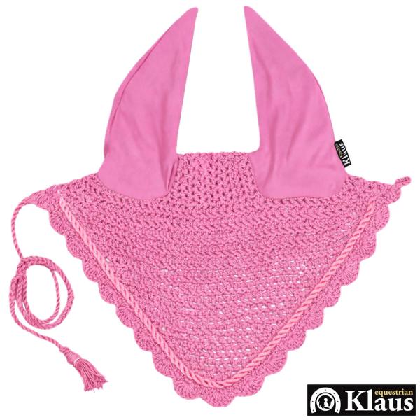 Klausのコットン・イヤーネットです。耳の部分は伸縮性のあるエラスティック素材のため快適にフィットします。スタンダードなデザインで、ふちの部分のロープ状のラインが、ほどよいアクセントになっています。標準的なサラブレッド向けのサイズ感です。...