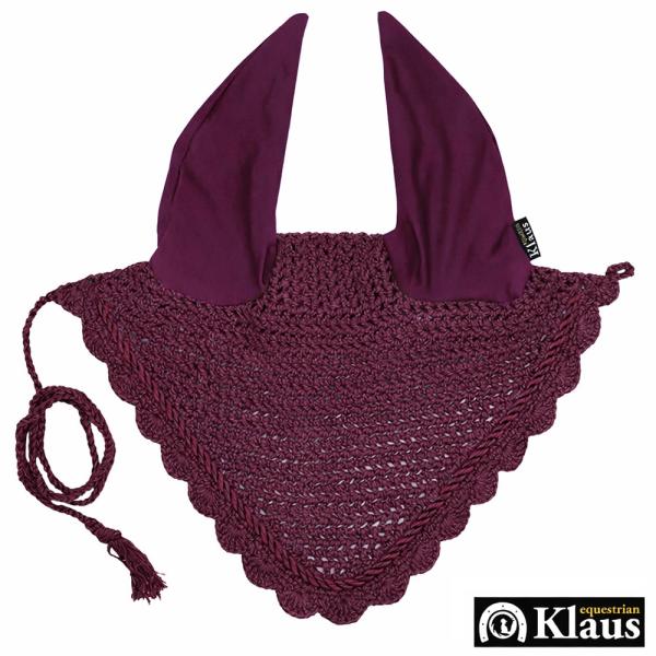 Klausのコットン・イヤーネットです。耳の部分は伸縮性のあるエラスティック素材のため快適にフィットします。スタンダードなデザインで、ふちの部分のロープ状のラインが、ほどよいアクセントになっています。標準的なサラブレッド向けのサイズ感です。...