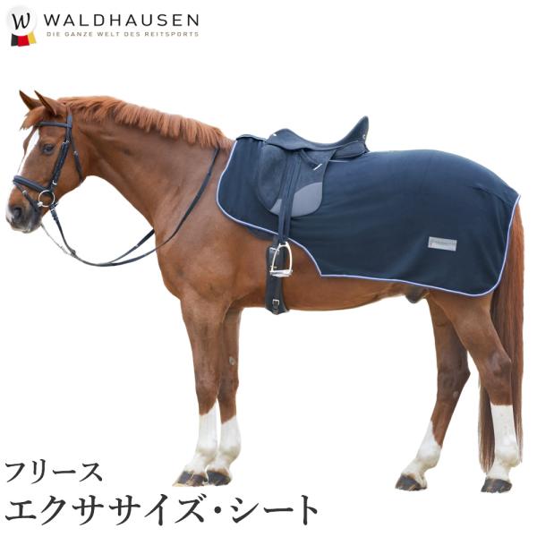 Waldhausenのフリース製のエクササイズシートです。き甲部はダブルタッチのベルクロ式。フィット感が高く、着脱が容易な、扱いやすいエクササイズシートです。・素材：ポリエステル100％・重さ：650グラム程度・カラー：ネイビー（紺）・サイ...