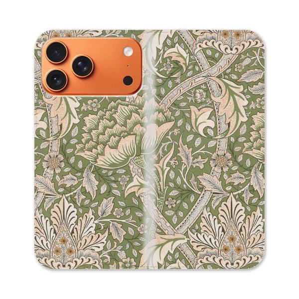 ウィリアム・モリス Windrush 手帳型 スマホケース ベルトなし iPhoneケース iPhone16 iPhone15 iPhone14 iPhone13 iPhone12 iPhone8 ウィリアムモリスウィリアムモリスの壁紙デザ...