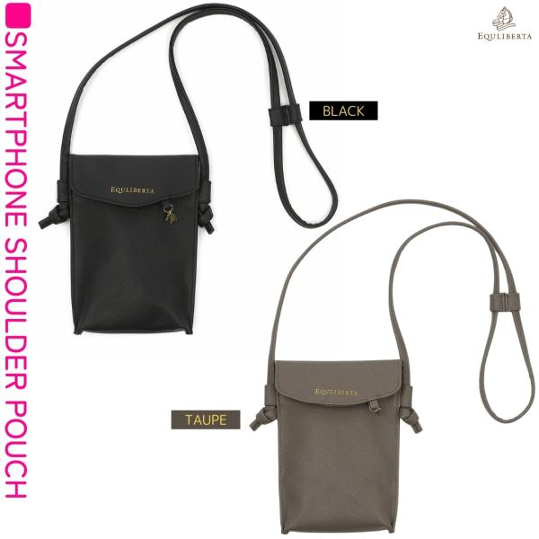 スマホや小物の持ち歩きに便利なコンパクトサイズ。マグネット式フラップにゴールドロゴとチャームがおしゃれ。日常から旅行まで幅広く活躍するスマホショルダーポーチ。■ブランドEQULIBERTA（エクリベルタ）■素材表地：合成皮革裏地：ポリエステ...