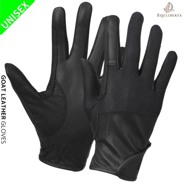グリップ力も、通気性のよさも大満足。馬の刺繍がさりげないワンポイントのグローブは上質な山羊革とメッシュ素材を合わせたハイブリッド。軽い着用感で第二のヒフのようにフィットします■ブランドEQULIBERTA（エクリベルタ）■素材本体：山羊革甲...