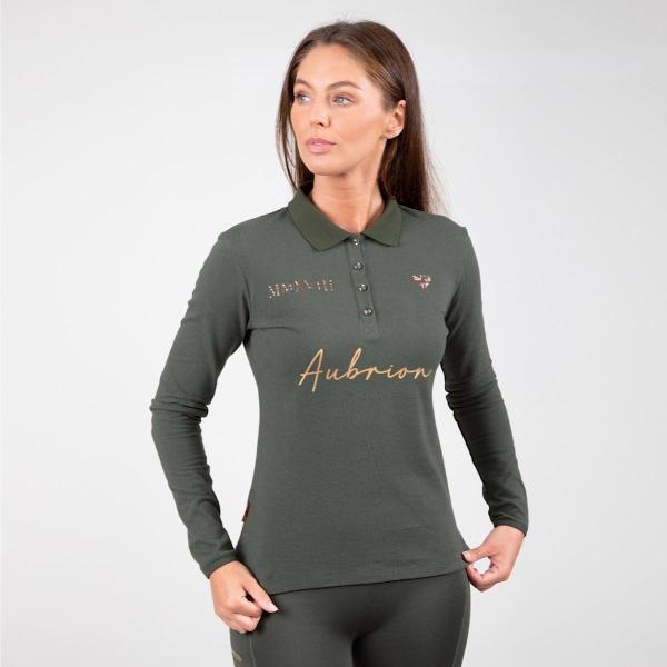 洗い替えに色違いも欲しくなる。ユニオンジャック×馬のロゴがポイントの長袖ポロシャツ。なめらかな肌ざわりでフィット感もバツグン。■ブランドAubrion（オーブリオン）■対象レディース■素材コットン 100%■シーズンオールシーズン分類タグ:...