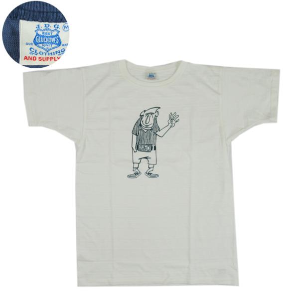 John Gluckow ジョングラッコー 半袖Tシャツ Hello T-shirt JG-CS06---John Gluckow氏談---このキャラクターは友愛会のベルトのバックルをつけているので、彼が大学生であることがわかります。 リラ...