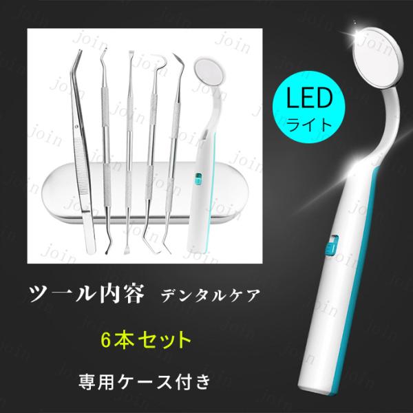 ★ご覧頂き有難うございます。■【商品説明】●6本セット 歯石や汚れを簡単チェック＆ケア！専用ケース付き! !●※手軽に 本格デンタルケアができます。●※きっちり収まるので、安全かつ清潔に収納することができます。■【セット内容】●鎌型スケーラ...