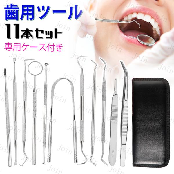 ★ご覧頂き有難うございます。■【商品説明】●ステンレス製歯用ツール、初心者向けセット。自宅で本格汚れ除去、充実の11点セット。●仕様 安全で高級なステンレス製を採用。歯用ミラー、鎌形ツール、鍬型ツール、ピンセット、舌垢除去。●口内ケアを手軽...