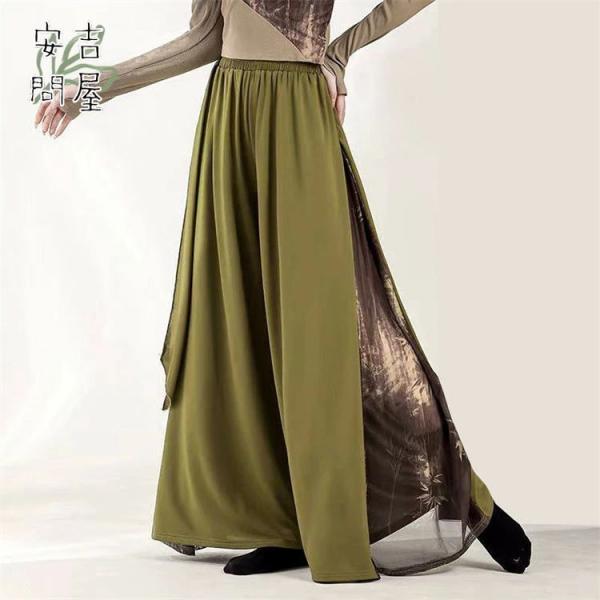 商品情報商品名ダンスパンツ ワイドパンツ ガウチョパンツ レディース ダンス衣装 ロングパンツ スリット 切り替え 竹柄 中華風 民族風 古典ダンス衣装 踊りパンツ 古典舞踊 クラシック舞踊 モダンダンス ダンスウェア 社交ダンス ゆったり...