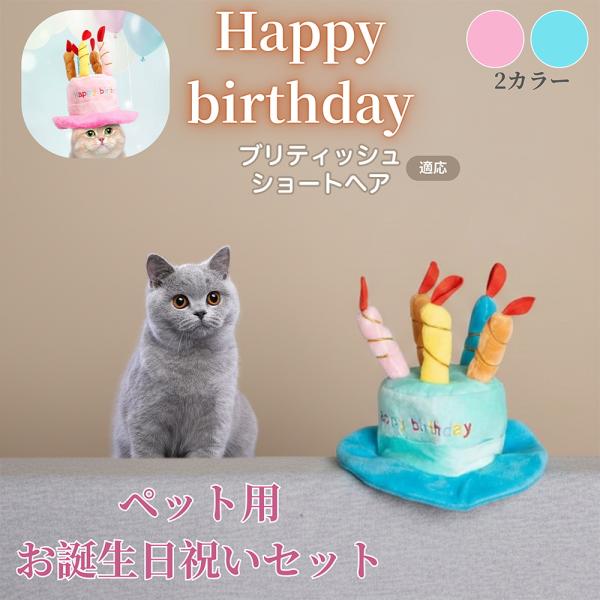 適応ペットブリティッシュショートヘア猫 ブリショ商品名：ケーキデザイン バースデー帽子（犬猫用）商品説明：短毛フリースを使った軽くてやさしい被り心地のバースデー帽子。ロウソクをモチーフにした立体デザインで写真映え抜群。顎下のストッパー付き調...