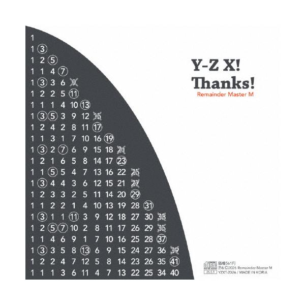 ◆品　番：YZXT-2026◆発売日：2026年05月01日発売◆出荷目安：発売日前日〜３日◆※インディーズ商品につき、お届けまでにお時間がかかる場合がございます。予めご了承下さい。◆ワイゼットエックスサンクス/Y-Z X! THANKS!