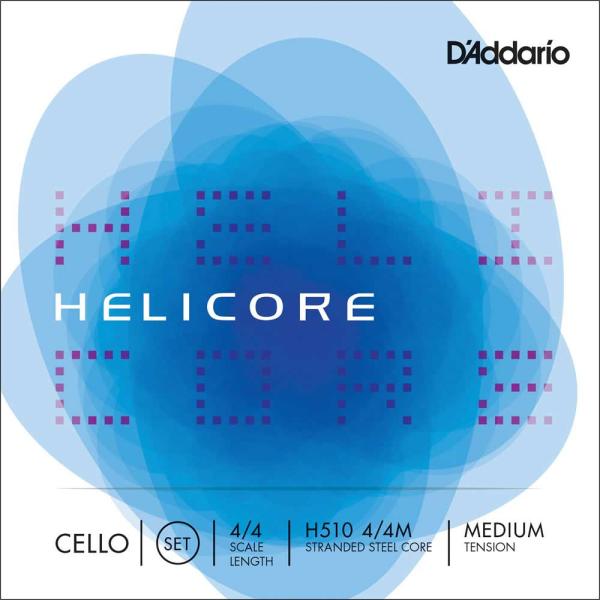 在庫状況：お取り寄せ/◆チェロ弦セット◆Helicore Cello Strings、Set◆Tension：Medium/[H51044M]