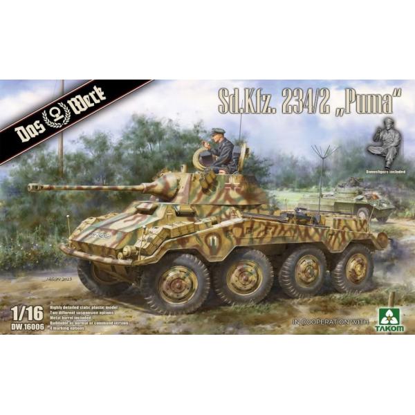 在庫状況：お取り寄せ/2024年05月 発売/※画像はイメージです。実際の商品とは異なる場合がございます。ダス・ヴェルク 1/16 Sd.Kfz. 234/2 プーマ 8輪重装甲偵察車です。