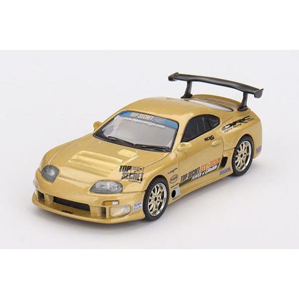 在庫状況：お取り寄せ/2025年07月 発売/※画像はイメージです。実際の商品とは異なる場合がございます。MINI−GT　1/64 Toyota スープラ (A80) GT-300 Top Secret Gold(右ハンドル) です。