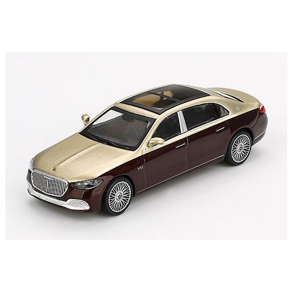 在庫状況：お取り寄せ/2025年08月 発売/※画像はイメージです。実際の商品とは異なる場合がございます。MINI−GT　1/64 メルセデス マイバッハ S680 ゴールド/ダークレッドメタリック(左ハンドル) です。