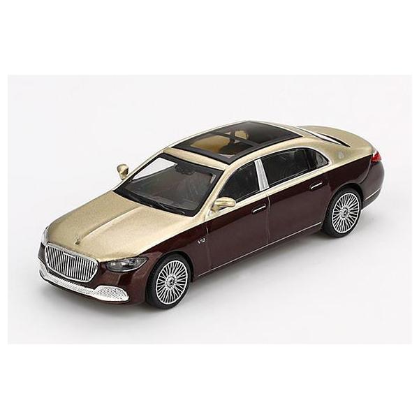 在庫状況：お取り寄せ/2025年08月 発売/※画像はイメージです。実際の商品とは異なる場合がございます。MINI−GT　1/64 メルセデス マイバッハ S680 ゴールド/ダークレッドメタリック(右ハンドル) です。