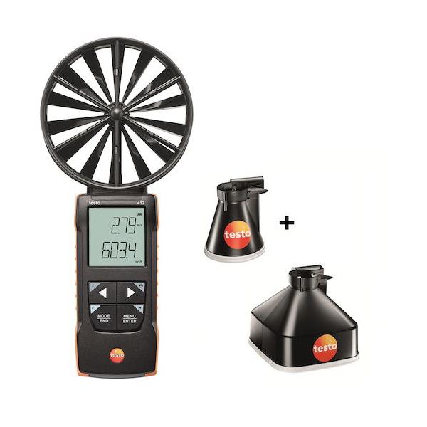 在庫状況：お取り寄せ/取引先在庫あり3日〜5日で出荷/◆testo417は、風速・風温・風量を測定可能なベーン式風速計です。◆ベーンの直径はおよそ100mm で、広い測定面を効率的に測定することができます。◆オプションのファンネルやフロース...