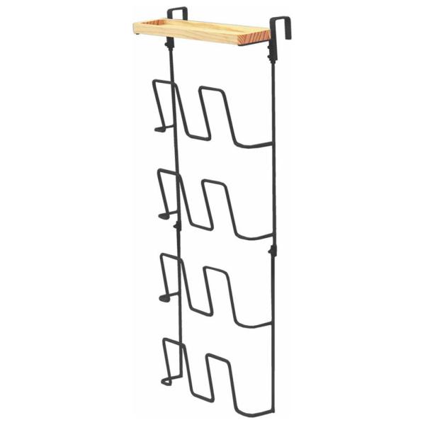 在庫状況：お取り寄せ/7日〜10日で出荷/◆4足収納できる靴箱に掛けるスリッパラック◆壁に立てかけて設置したり、木ネジで壁面や扉に設置したりすることもできます◆玄関周りのちょっとした小物を置くのにピッタリなトレー付き/[ERSSSRBK]