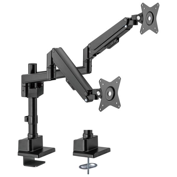 在庫状況：お取り寄せ/お届け：5〜6ヶ月/2024年11月 発売/※画像はイメージです。◆こだわりのデュアルモニター環境を構築したい、2アームモデル◆Cクランプ式とグロメット式、2種類の設置方法に対応◆画面の前後移動ができる4軸タイプ/[G...