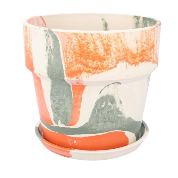 在庫状況：お取り寄せ/5日〜7日で出荷/◆絵の具を流し込んだような、アーティスティックなマーブル模様がお部屋のアクセントに!アーバンプランツポット・マーブルソリッド(5号サイズ)。/[BF0242541A2D]