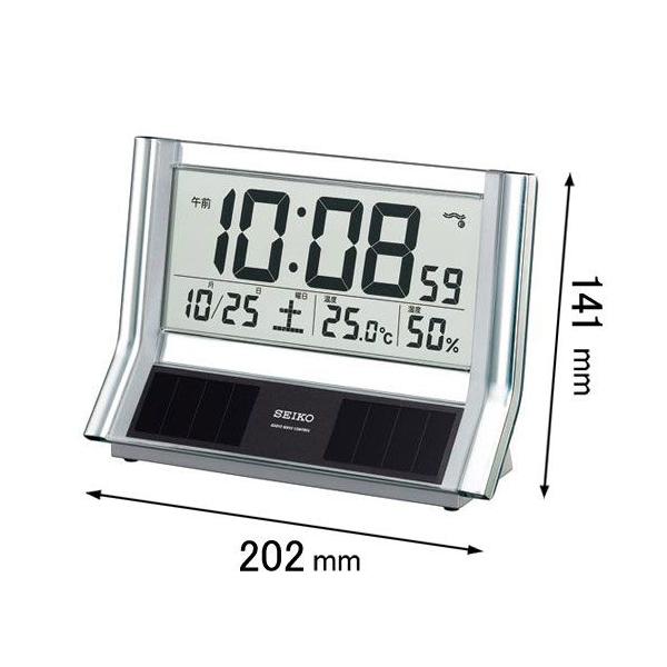 在庫状況：お取り寄せ/◆電波で正確! ハイブリットソーラーで電池長持ち! 温度表示もついた見やすい大型液晶モデル! ! ◆サイズ：141×202×67mm(H×W×D)◆電波修正機能　◆ハイブリットソーラー　◆液晶表示　◆フルオートカレンダー機能