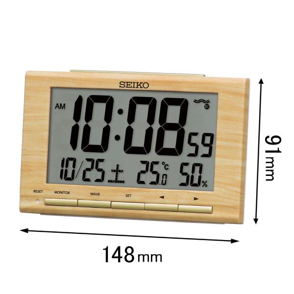 在庫状況：在庫僅少/2021年07月 発売/※時計に組み込まれている電池は動作確認用のモニター用電池です。◆大きな液晶画面・温湿度表示・前面操作はデザイン性と機能性を両立。◆サイズ：91×148×47mm(H×W×D)◆電波修正機能　◆アラ...