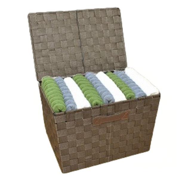 在庫状況：お取り寄せ/7日〜10日で出荷/◆カラーボックスにぴったり入るサイズのフタ付きの深型バスケットです。◆通気性が良く、カビない仕様です。◆フタ付きで積み重ねもできます。/[SF901DBR]