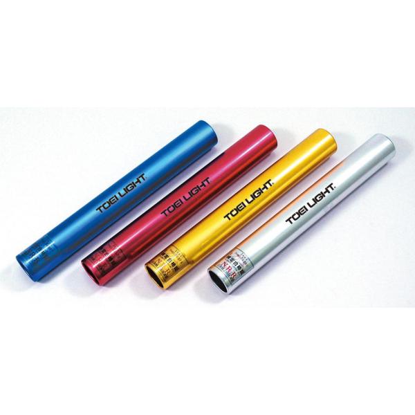 在庫状況：お取り寄せ/◆アルミ製バトン◆日本陸上競技連盟検定品◆4本1組(赤・青・黄・シルバー各1本)/[G1391TOEILIGHT]