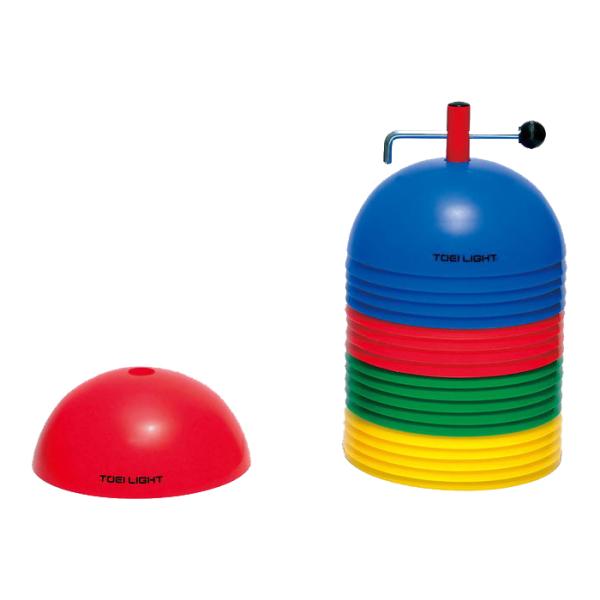 在庫状況：お取り寄せ/◆フロアやグランドにセットし、その周りを走ったり、フィールドラインの目印にしたりと何にでも使えるマルチコーン◆1組20枚(赤・青・黄・緑各5ヶ)◆収納に便利な芯棒付/[G1446TOEILIGHT]