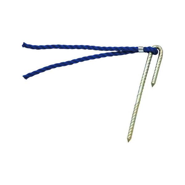 在庫状況：お取り寄せ/◆ポイントマーカーW15(青)◆ポリエチレンロープ15cm、杭15cm◆ウエーブ加工杭を使用しているので抜けずらく、固めのグランドでも使用可能な万能タイプ/[G1793BTOEILIGHT]